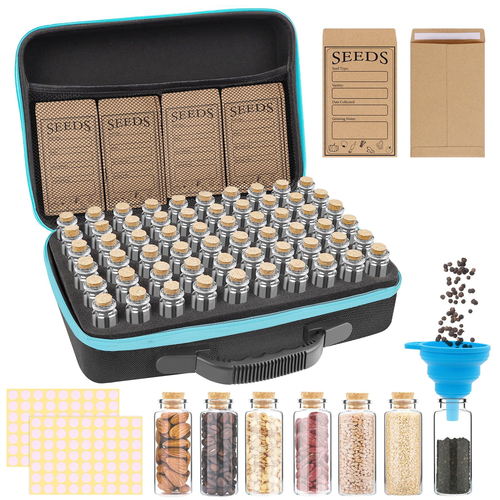 60 Slots Seed Storage Organizer with 20 Seed Seed Storage Box Organizer ...