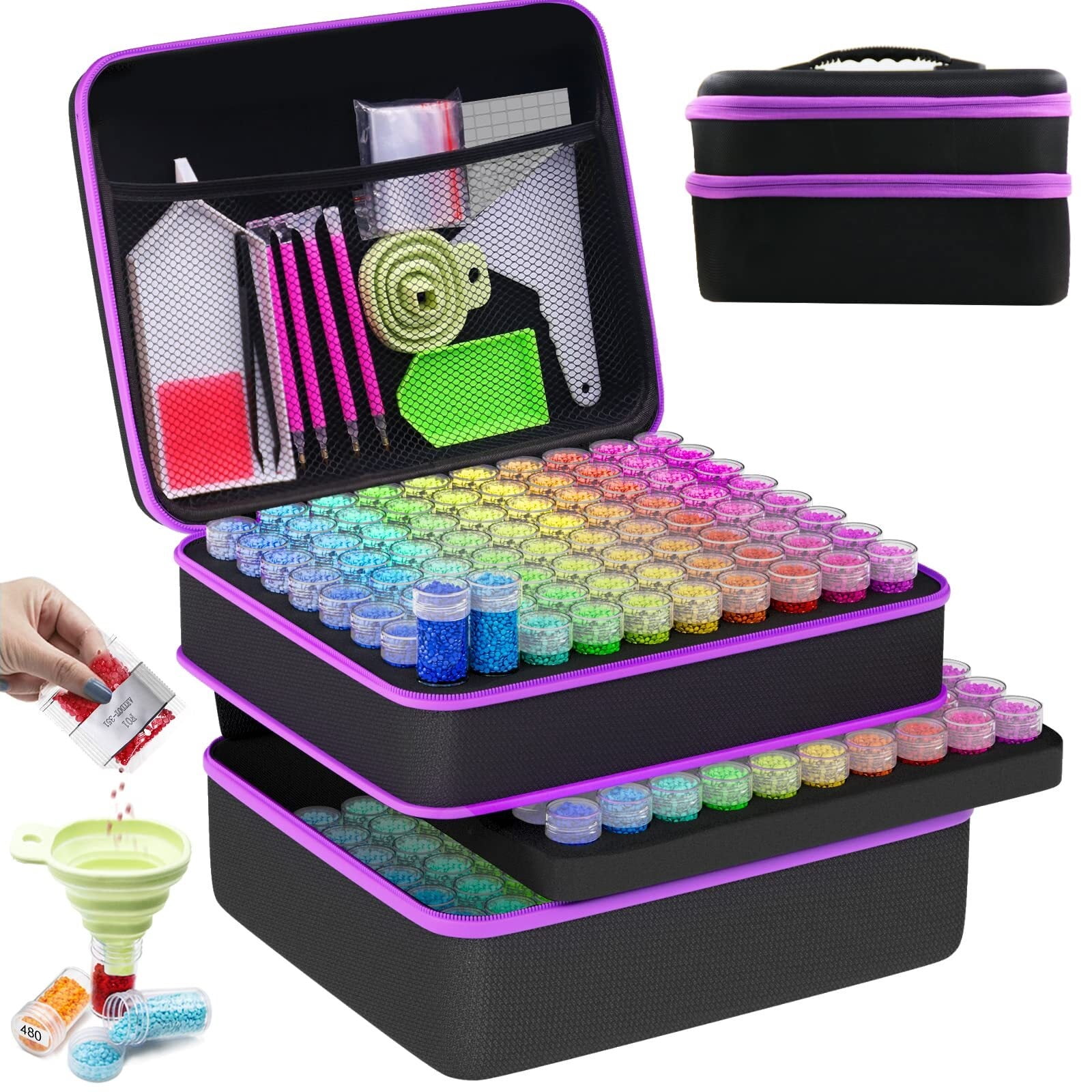 60 Slots Storage Container for Diamond Art Kits for Adults,Portable ...