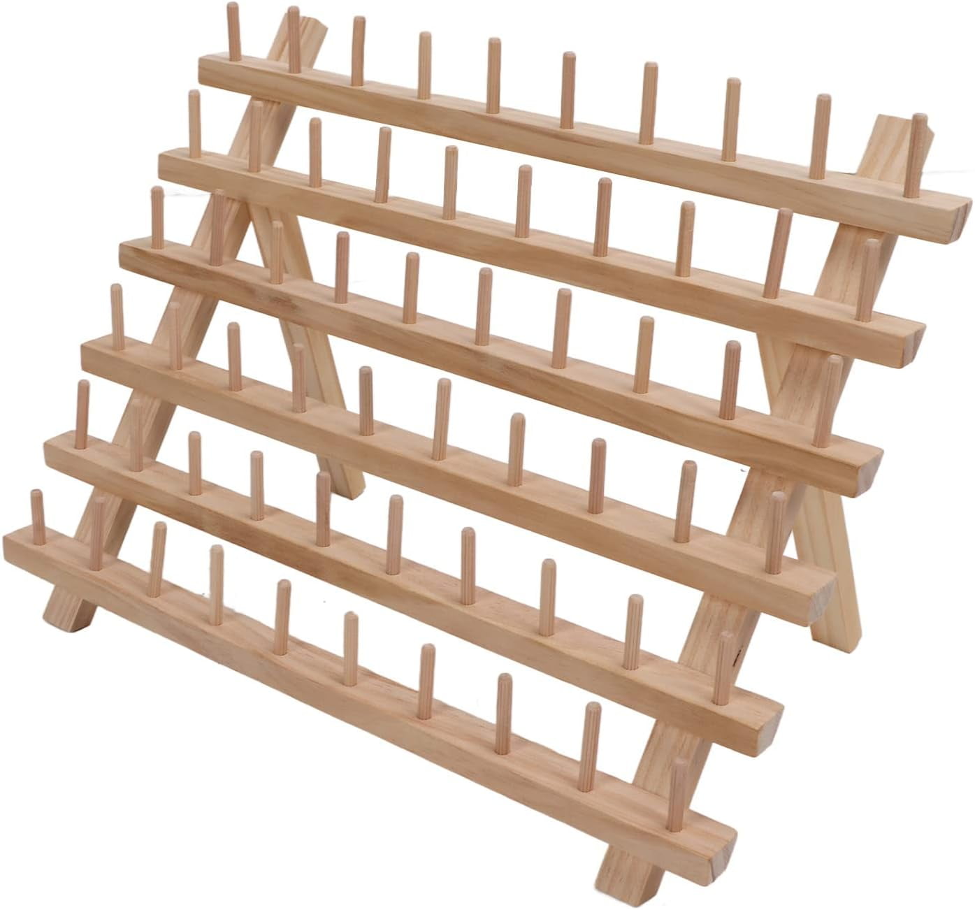 60 Spools Wooden Thread Rack - Folding Organizer Safe & Easy Storage ...
