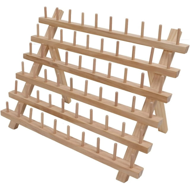 60 Spools Wooden Thread Rack - Folding Organizer Safe & Easy Storage ...