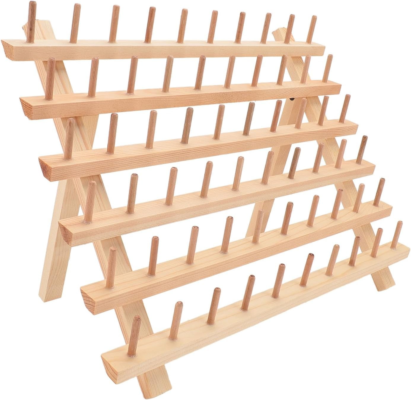 Sewing Machine Wooden Thread Rack Organizer - 60 Spool Holder With ...