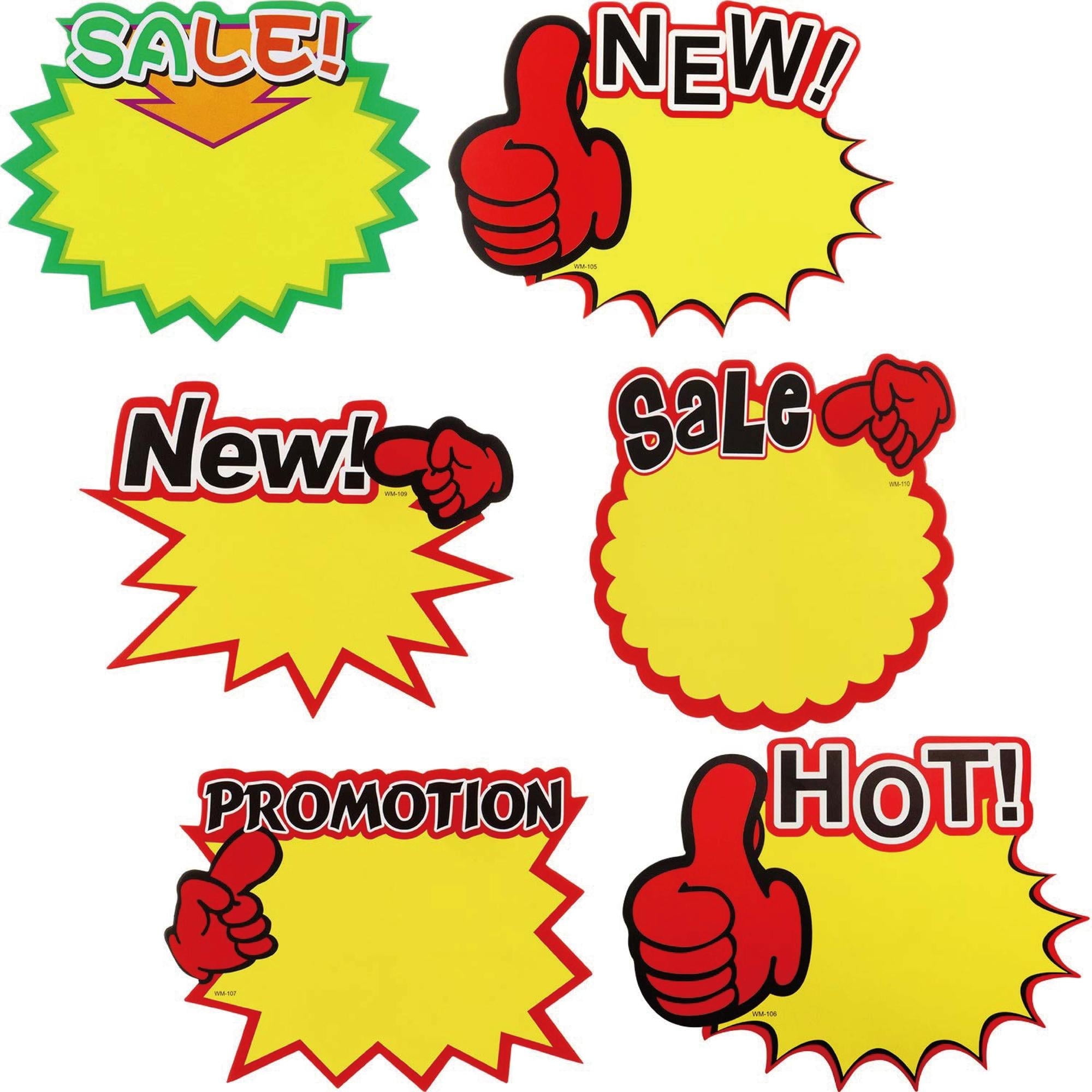 60 Starburst Sign Cards, 7 x 5.5 Inches Sale Paper Signs Price Burst ...