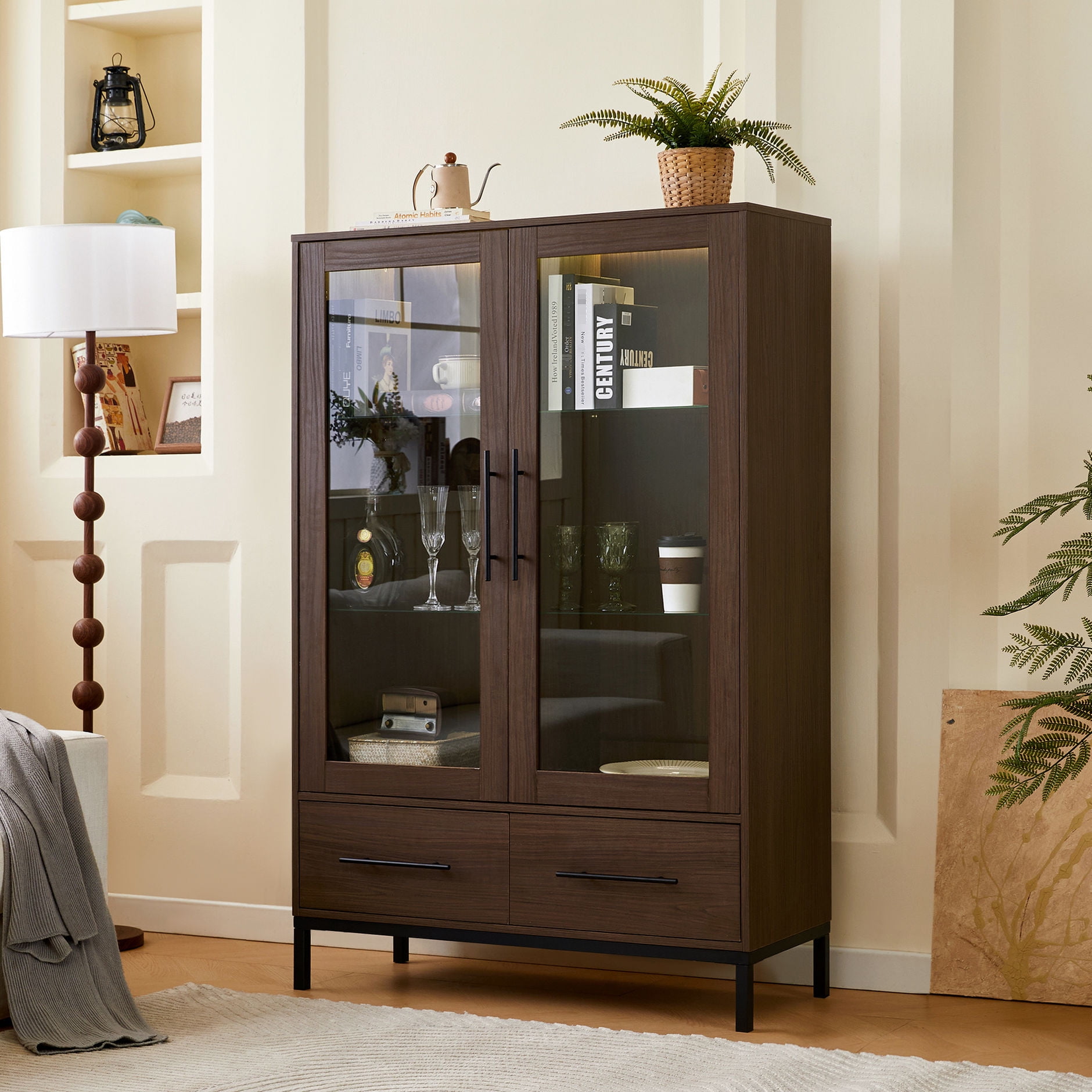 60'' Study Display Cabinet | Adjustable Shelves for Perfect Fit | MDF ...