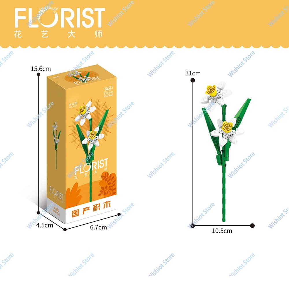 60 Styles Pretty Building Blocks Flowers Bouquet Rose Lavender Lily ...