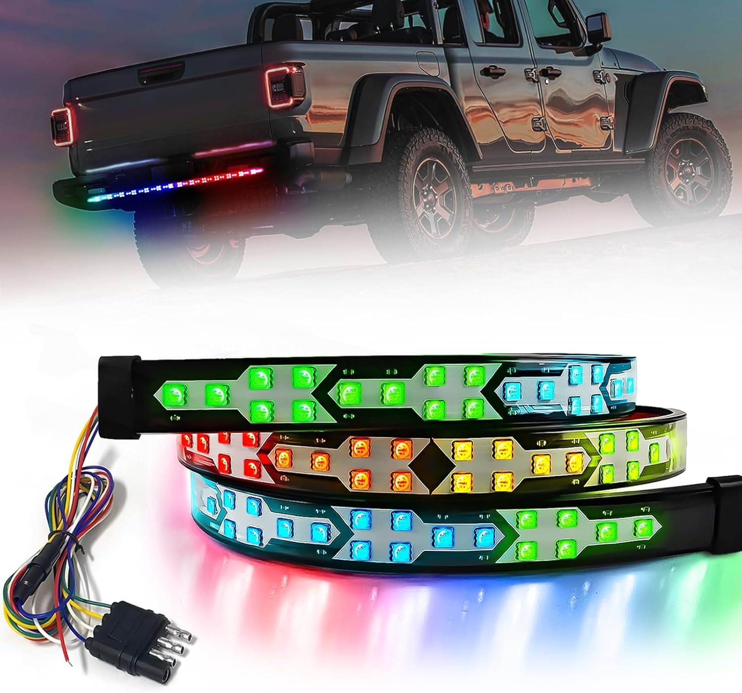60" Tailgate Light Bar 180 LEDs IP67 12V DC 5 Lighting Modes Turn ...