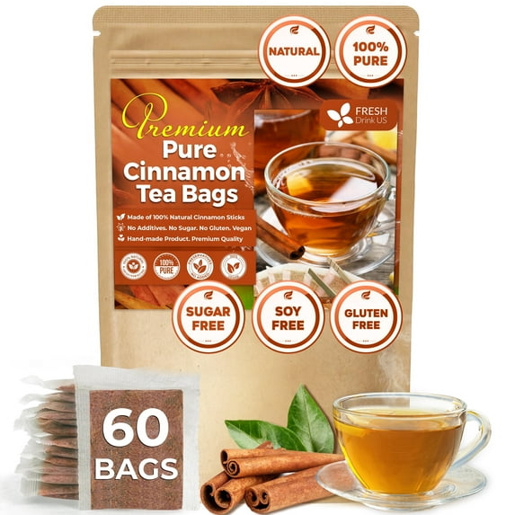 FreshDrinkUS Cinnamon Tea Bags, 100% Natural Ceylon Cinnamon, No Sugar ...