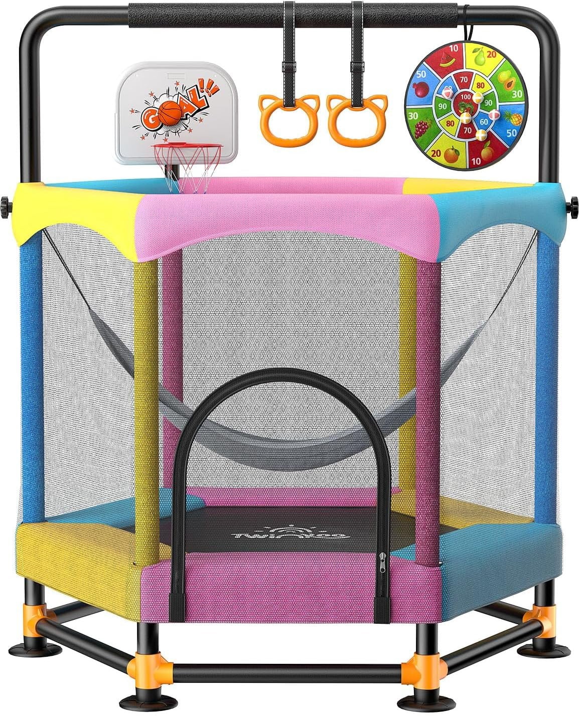 60" Trampoline for , 5FT Fortified Trampolines with Anti-Rollover ...