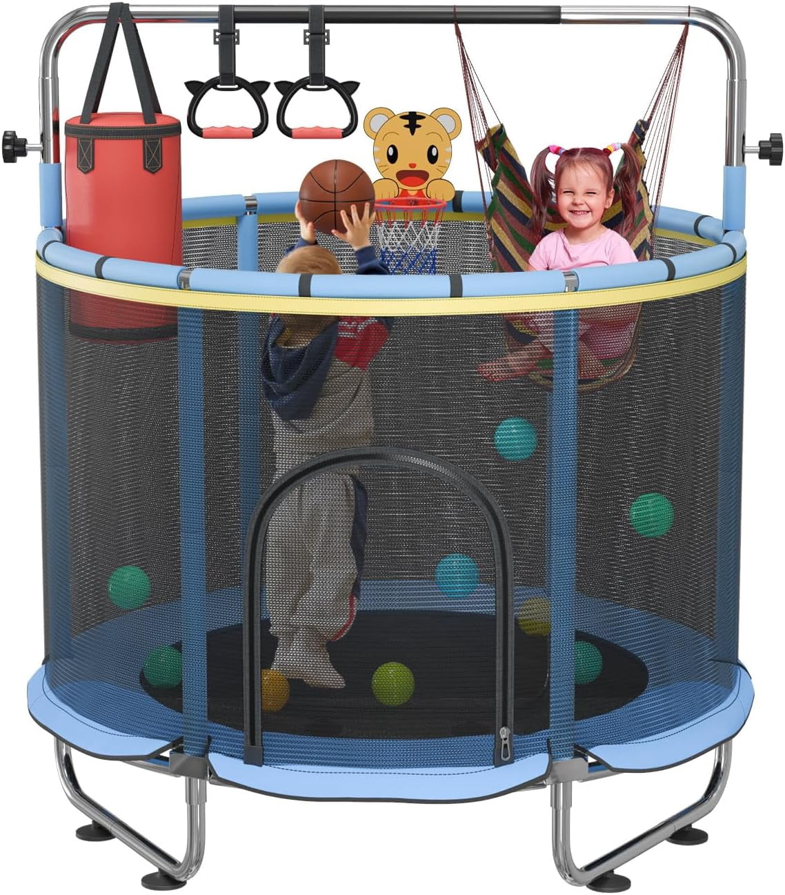 60" Trampoline for Kids, 5FT Kids Trampolines Indoor & Outdoor, Toddler ...