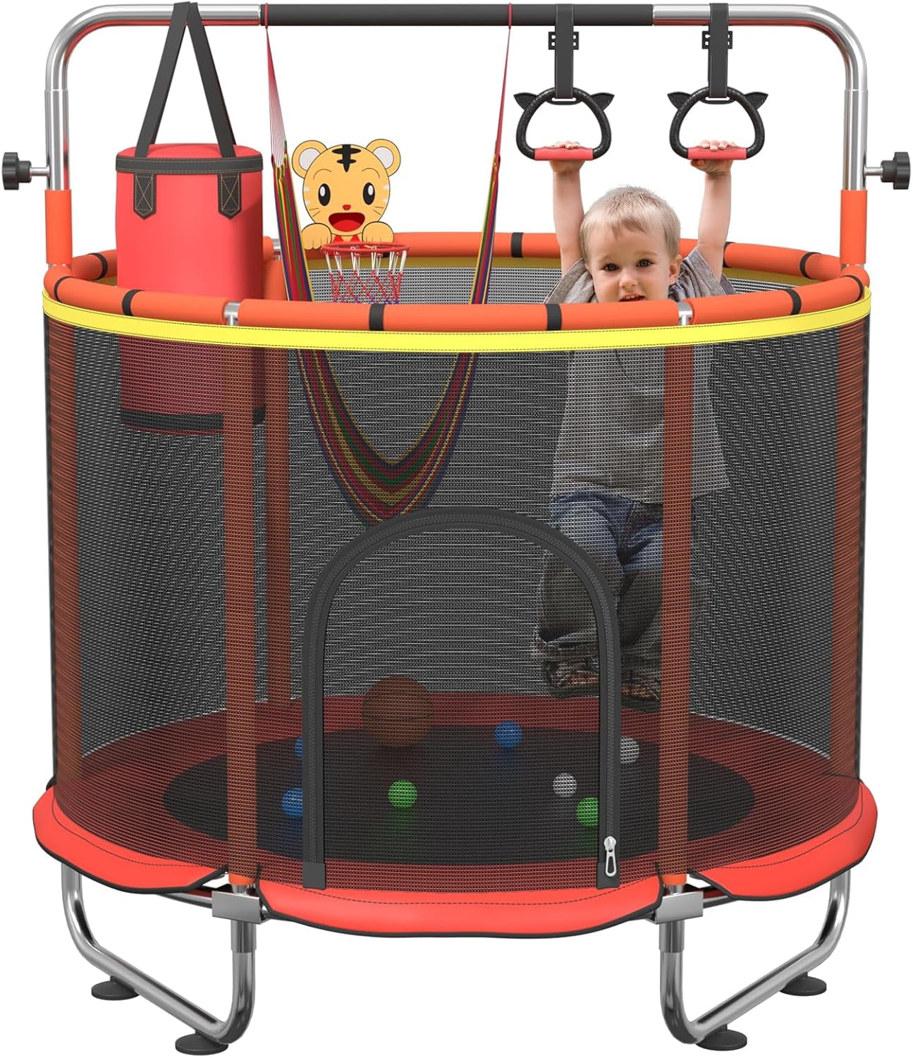 60" Trampoline for Kids, 5FT Mini Indoor and Outdoor Toddler Trampoline ...