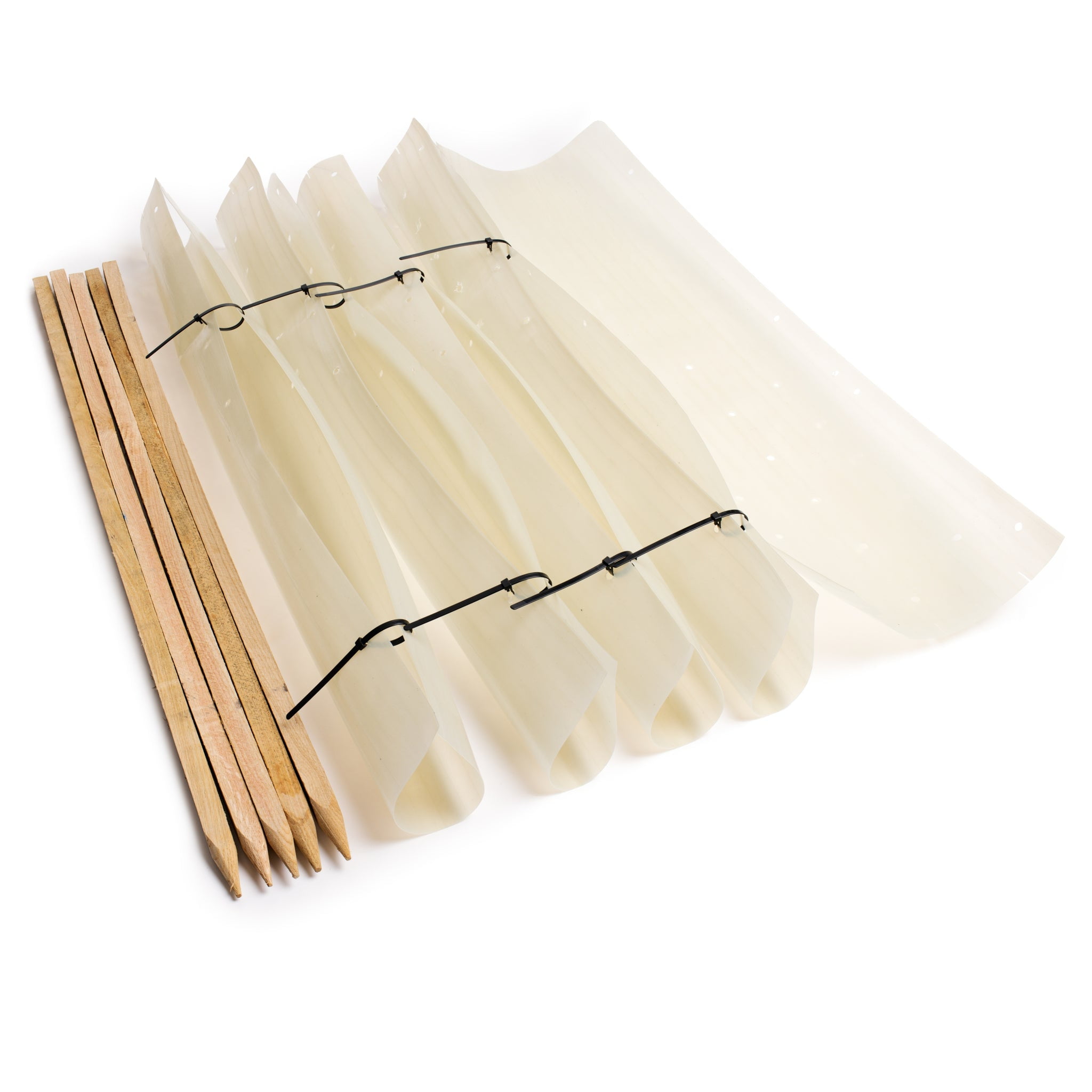 60" Tree Pro Protector Tree Tube (Split Tube) with White Oak Stakes and ...