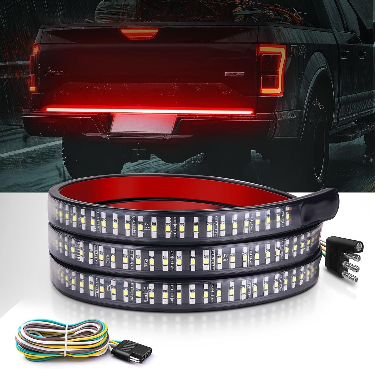 60 Triple Row Tailgate Light Strip for , 504 LEDs Tailgate Strip Light ...