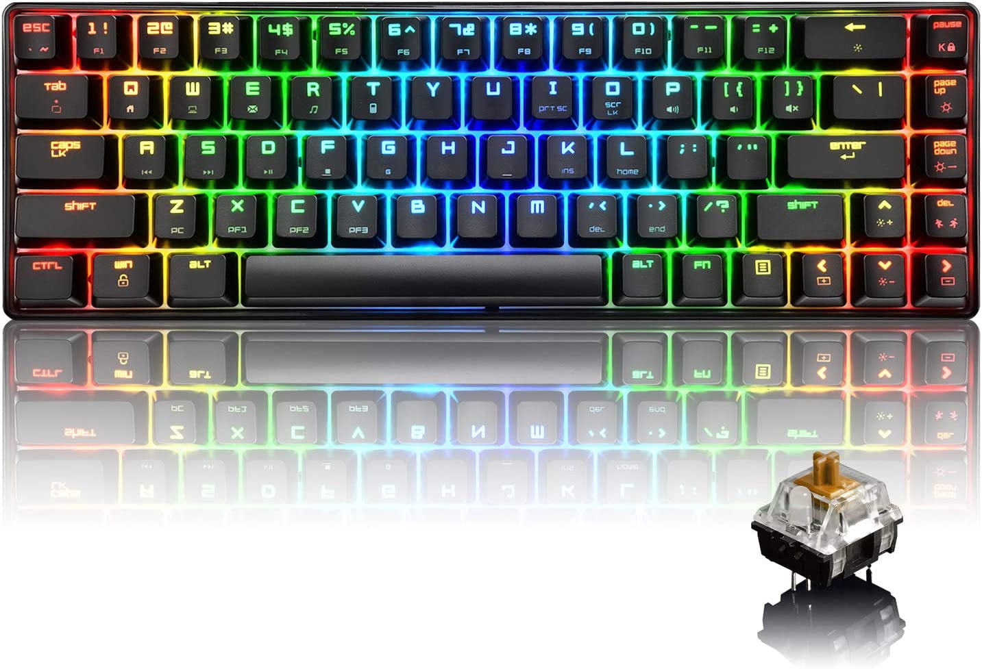 60% True Mechanical Keyboard】 Professional Mechanical Keys, 68 keys ...