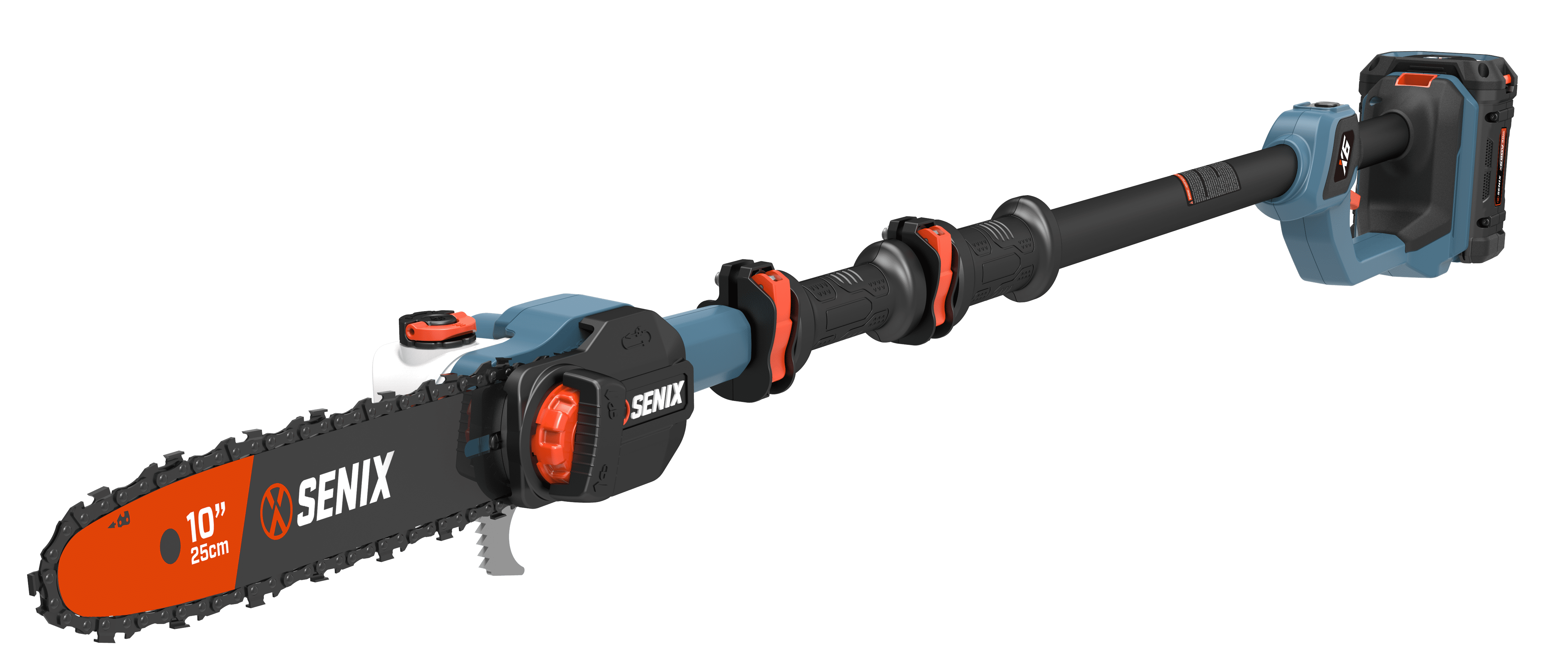 Senix X6 60 Volt 9.2 Ft Extendable Pole Saw, 10 Inch Blade, 3 Amp ...
