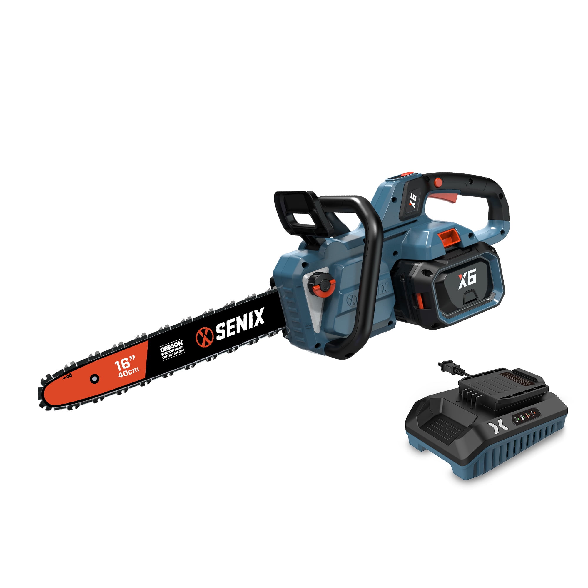 Senix X6 60V 16-Inch Brushless Cordless Chainsaw with Automatic Chain ...
