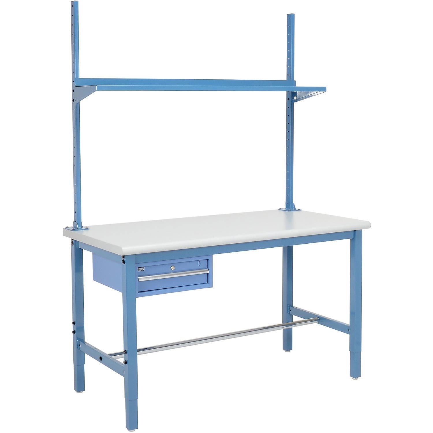 60"W x 36"D Workbench, 1-5/8" Thick Plastic Laminate Safety Edge with ...