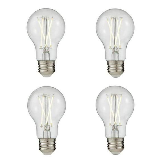 60-Watt Equivalent A19 Dimmable Edison LED Light Bulb True White (4 ...