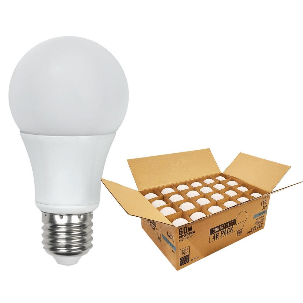 60-Watt Equivalent A19 Non Dimmable CEC Title 20 Contractor Pro Pack ...
