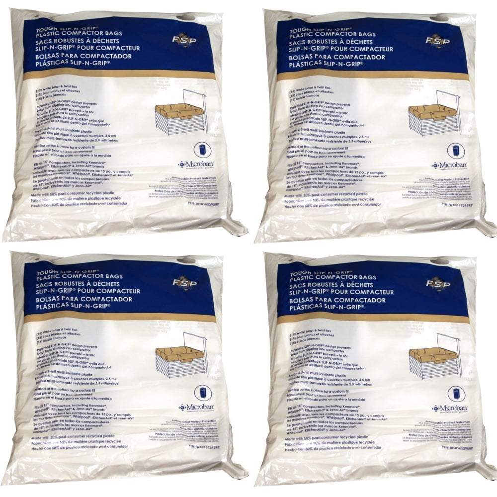 60 Whirlpool Trash Compactor Bags Compatible with KitchenAid 15 ...