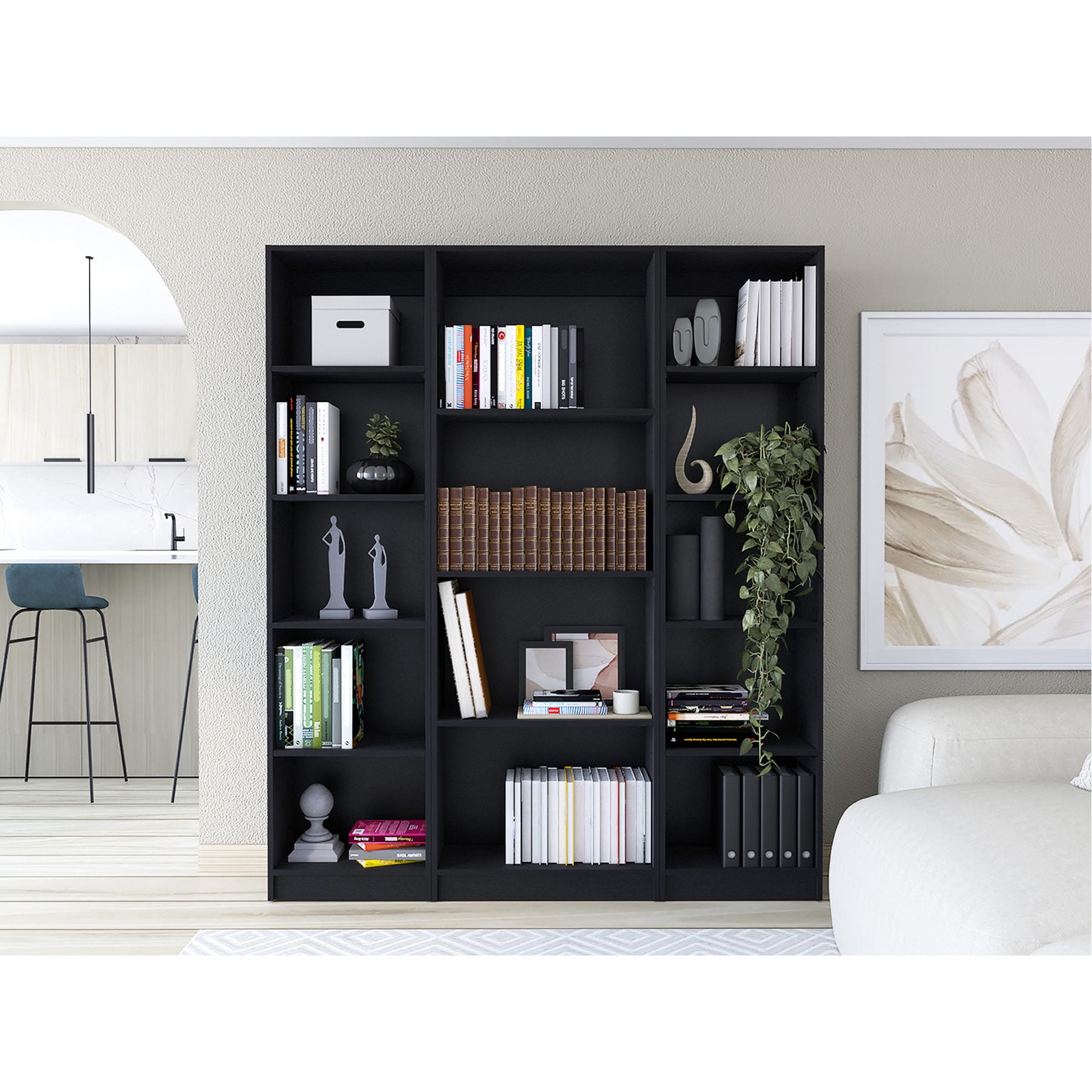 60" Wide Bookcase Set - Spacious Shelves for Display and Storage ...