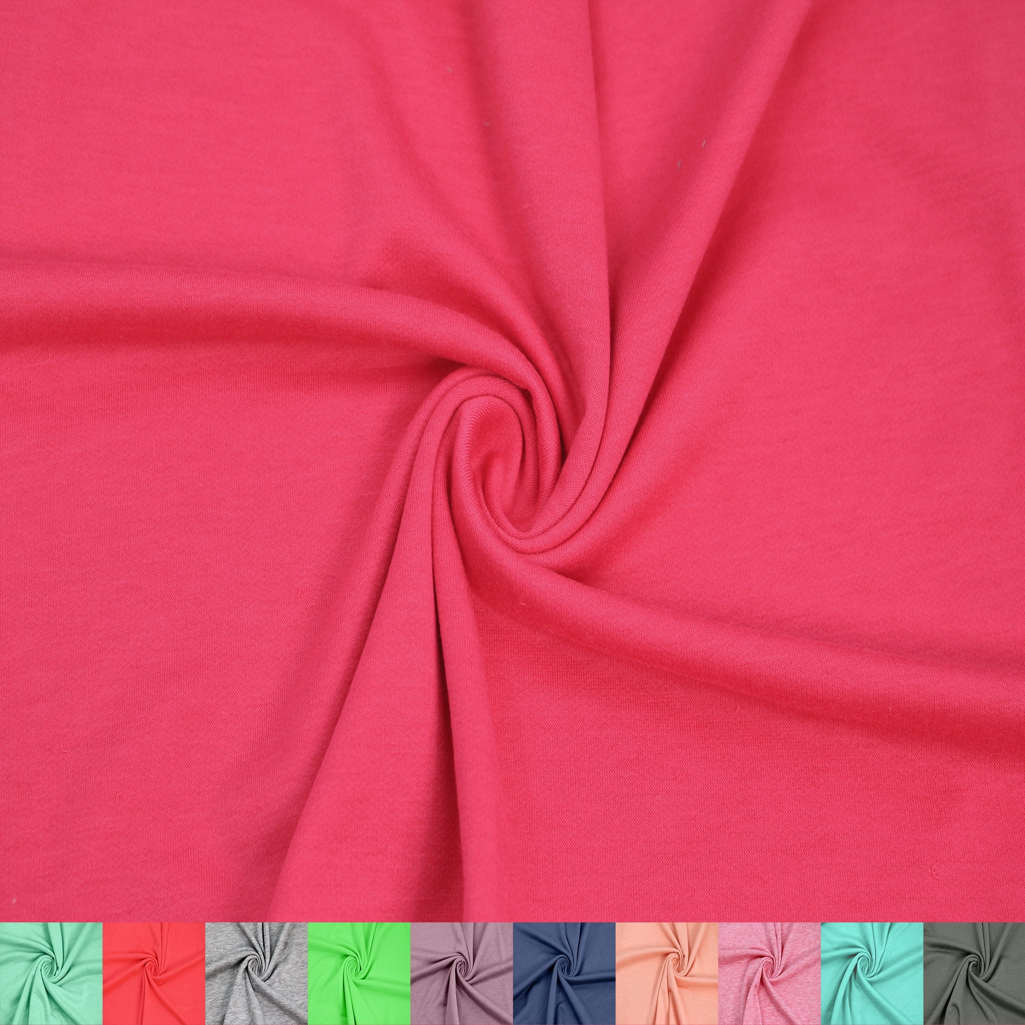 60" Wide Poly Spandex French Terry Brushed Fabric (220 GSM), Medium Weight, 4-Way Stretch, Soft ...