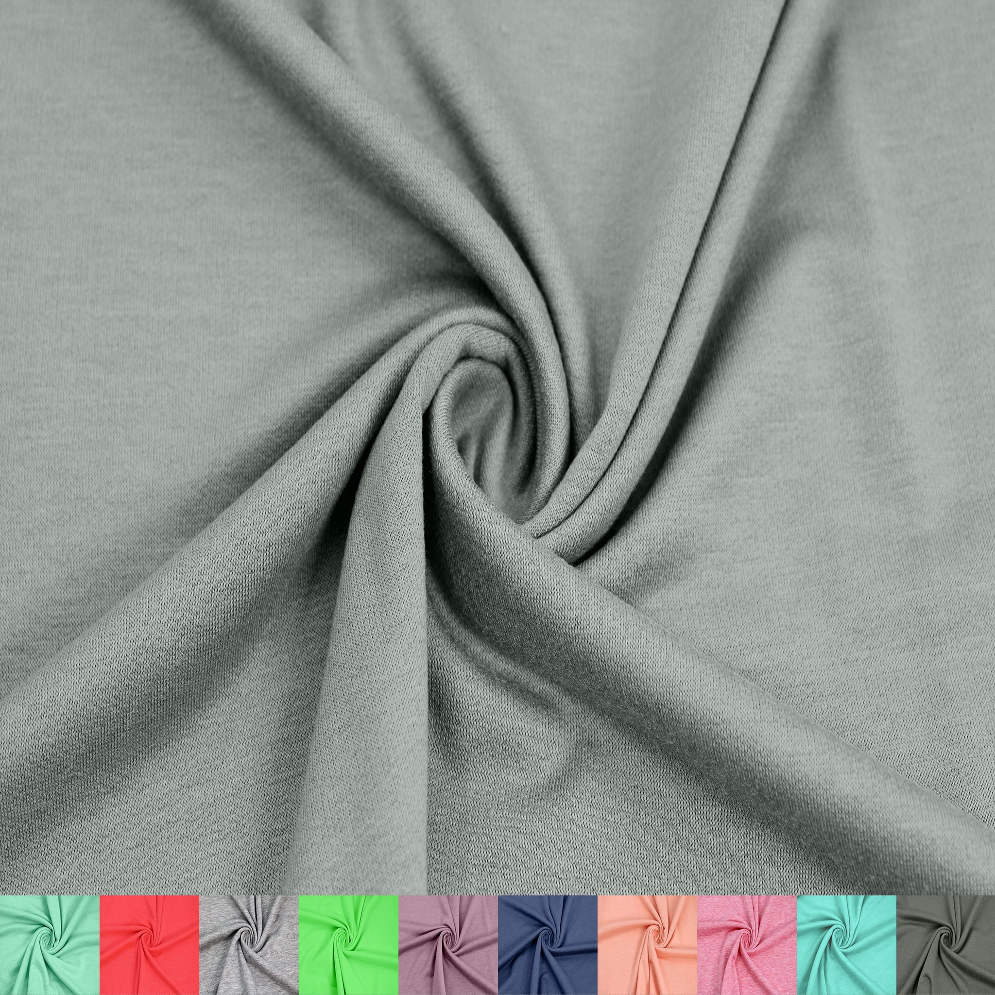 60" Wide Poly Spandex French Terry Brushed Fabric (220 GSM), Medium ...