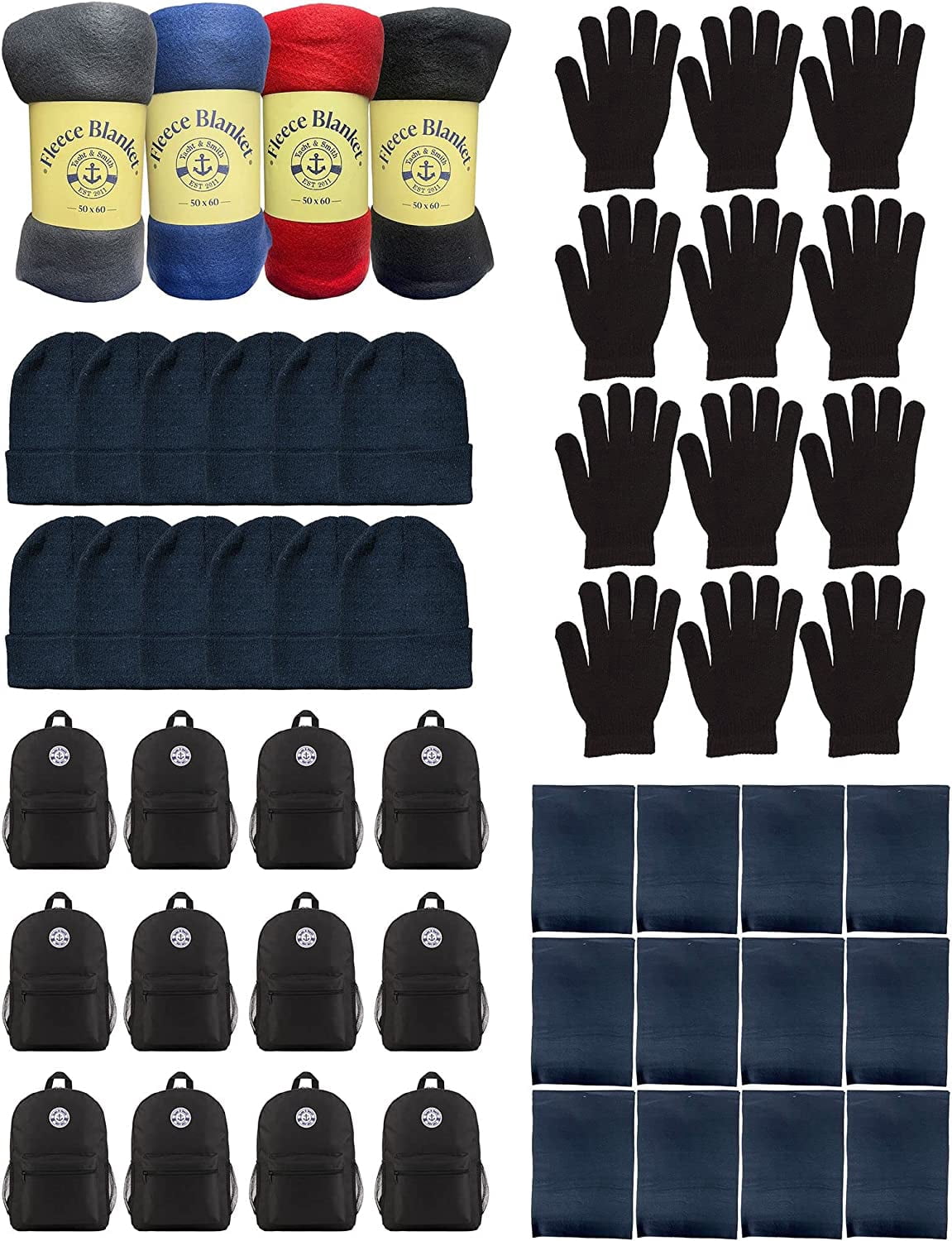 60 Winter Kit Pack Unisex Winter Bundle Set,Hats And Gloves, Backpacks ...