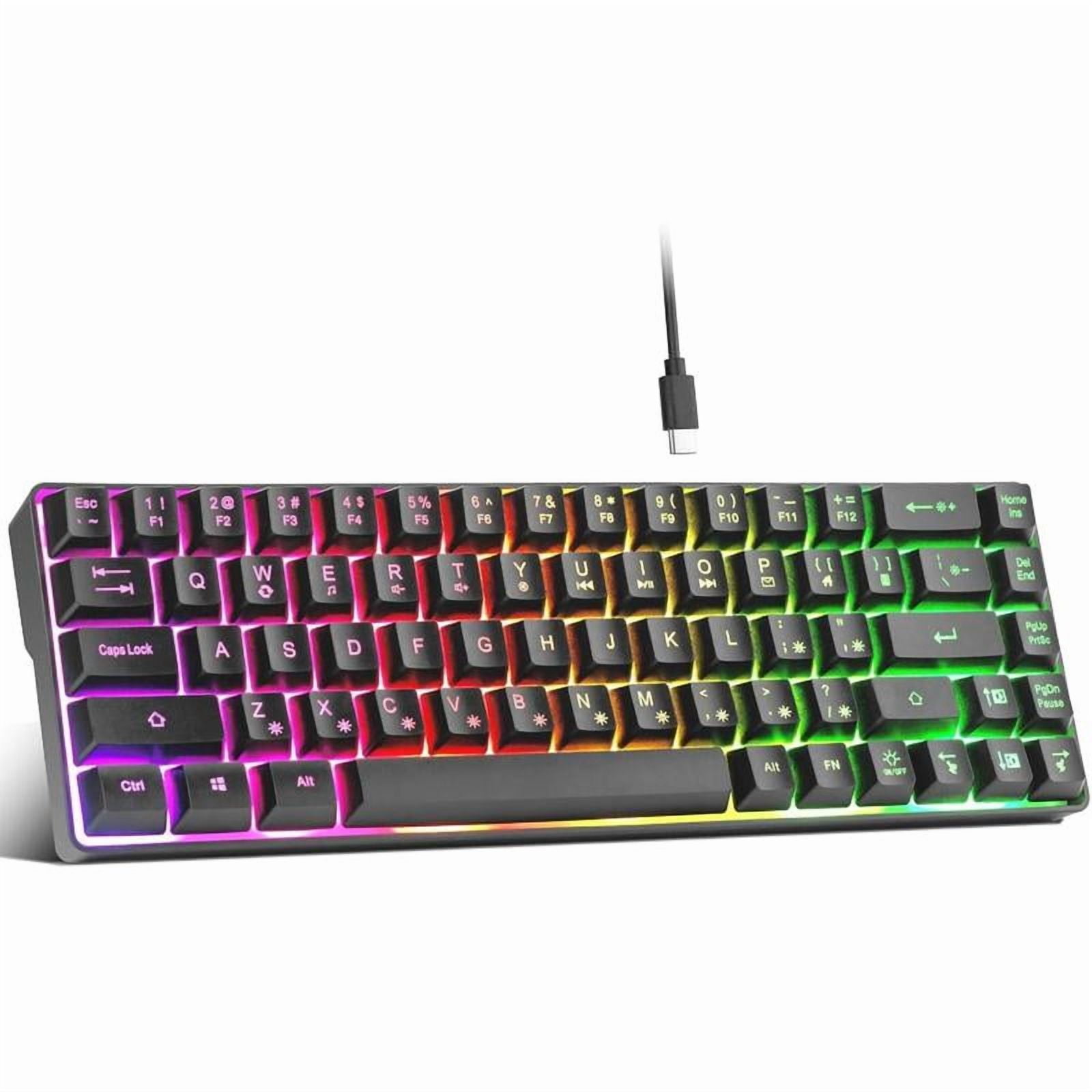 60% Wireless Gaming Keyboard and Mouse Combo, RGB Backlit Rechargeable ...
