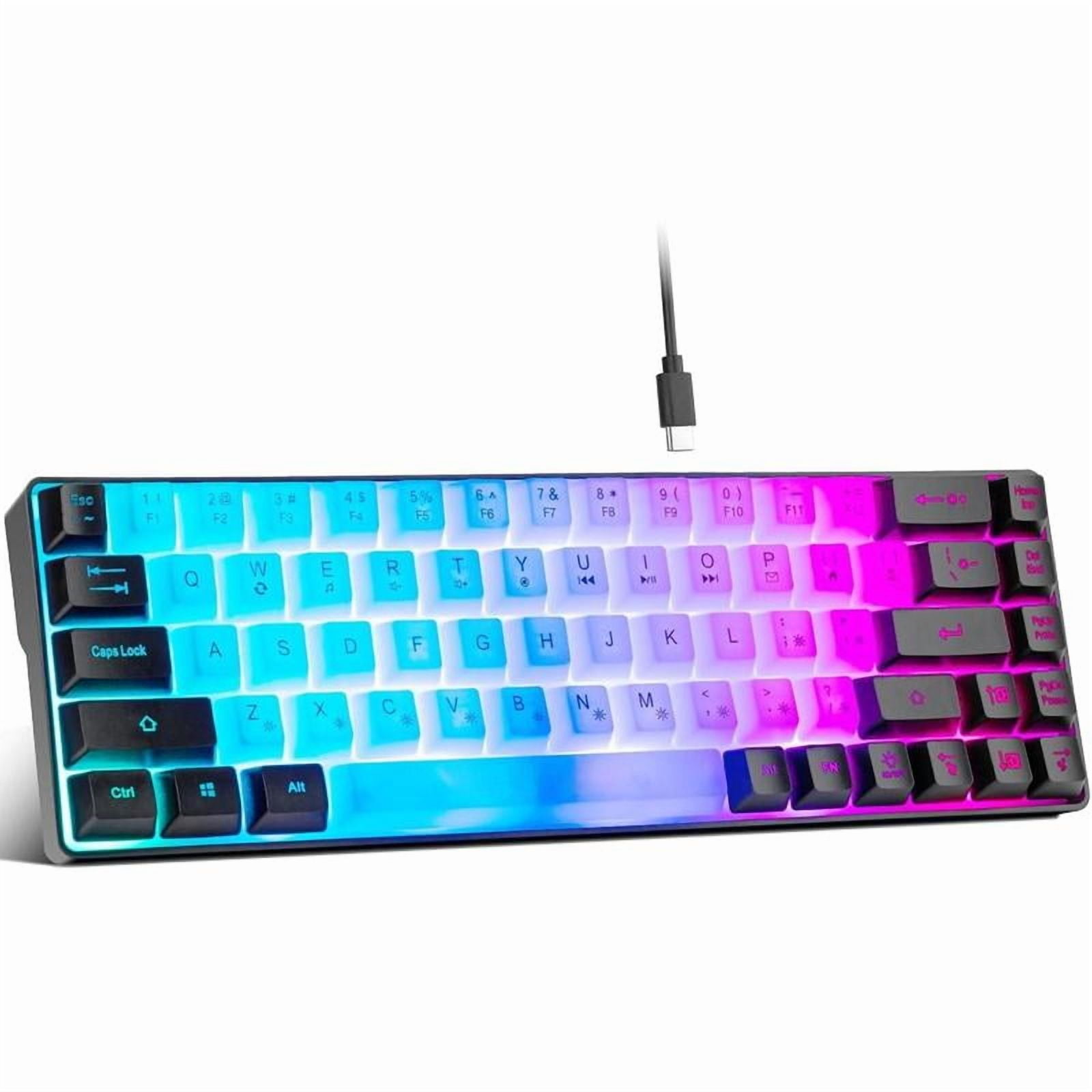 60% Wireless Gaming Keyboard and Mouse Combo, RGB Backlit Rechargeable ...