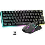 60% Wireless Gaming Keyboard & Mouse Combo with Rechargeable Battery ...