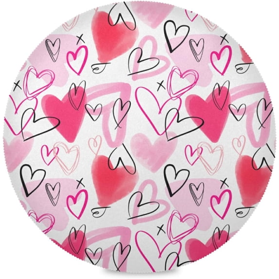 60"X 60" Valentine''s Day Love Heart, Elastic Fitted Edged Round ...