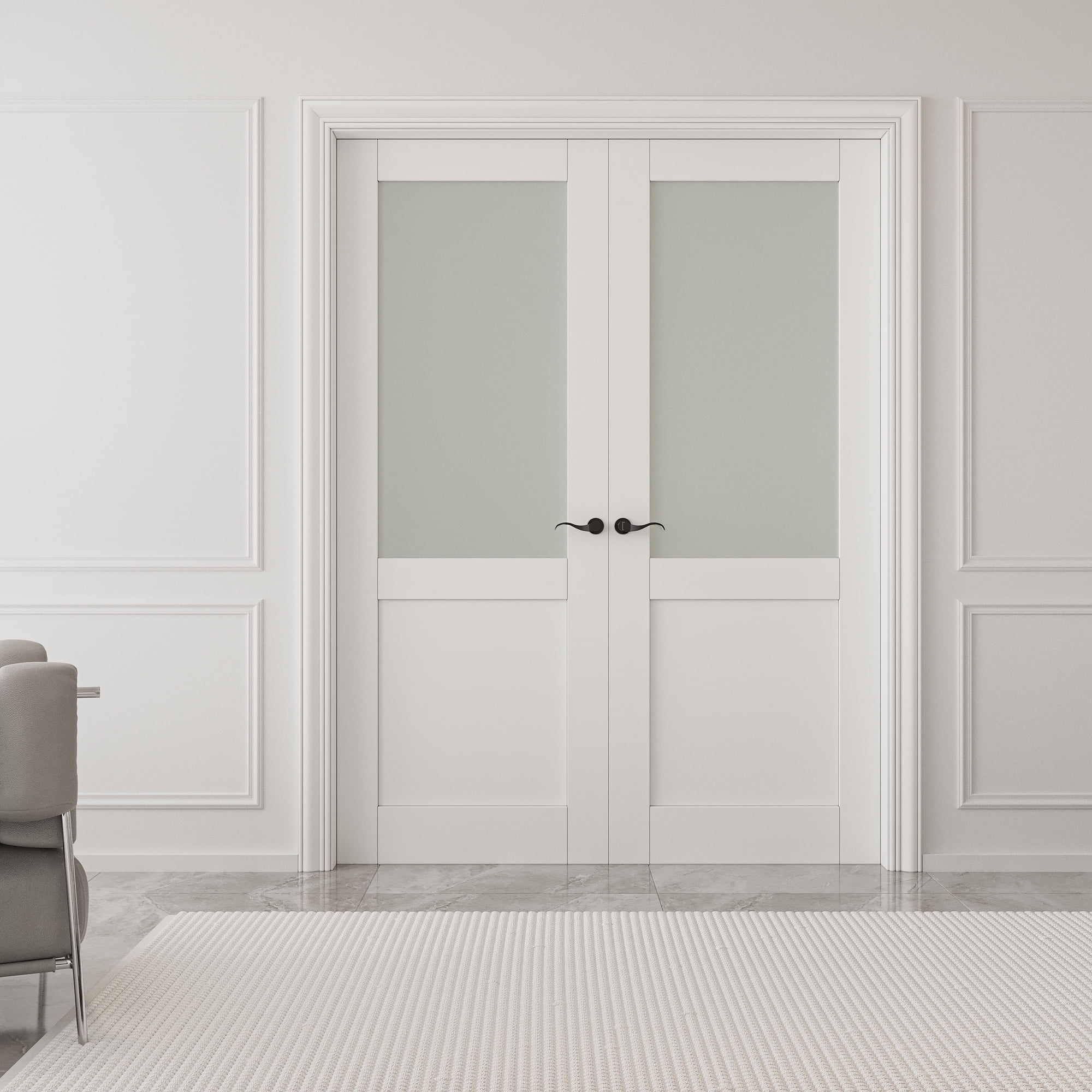 60" X 80" French Doors Half Glass Prefinish Interior Pantry Door Solid ...