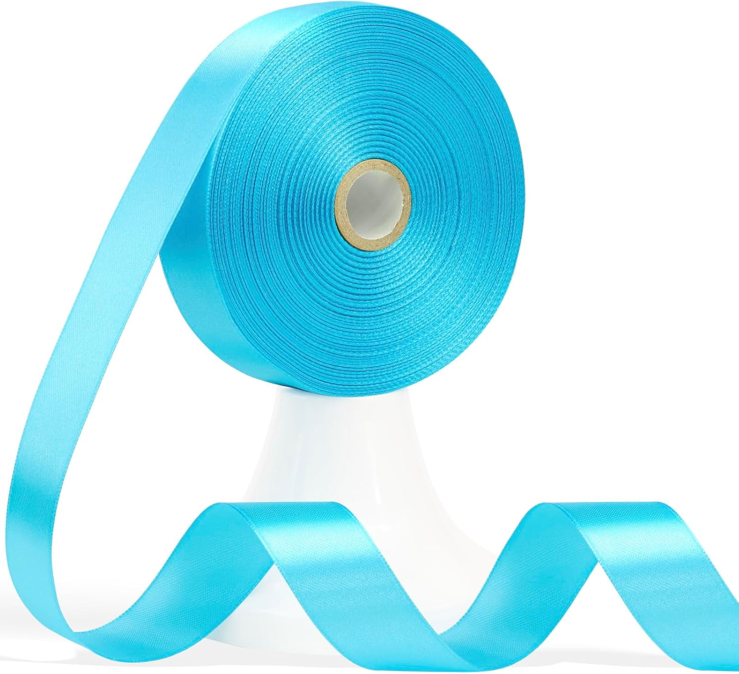 60 Yards Turquoise Blue Satin Ribbon 1 Inch, Polyester Fabric Ribbon ...