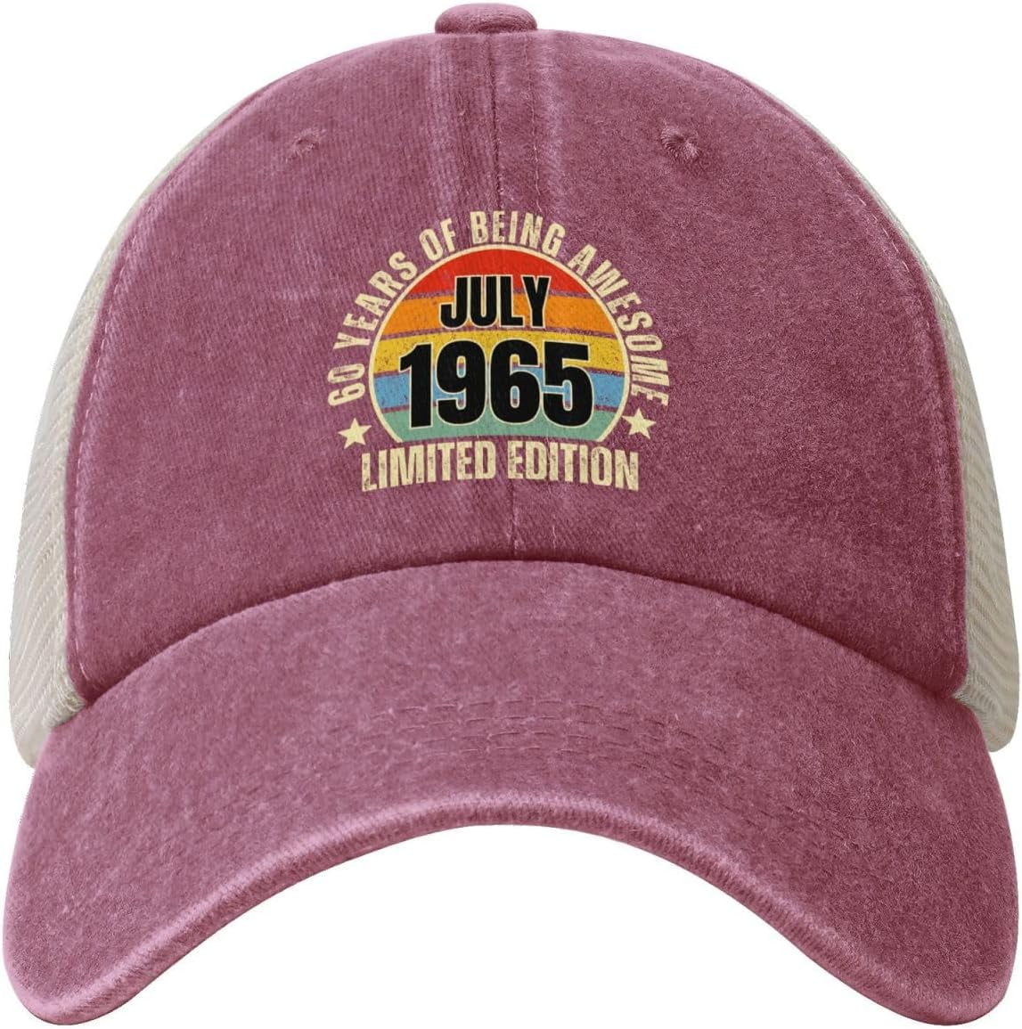60 Year Old July 1965 60th Birthday Hat Denim Baseball Cap - Walmart.com