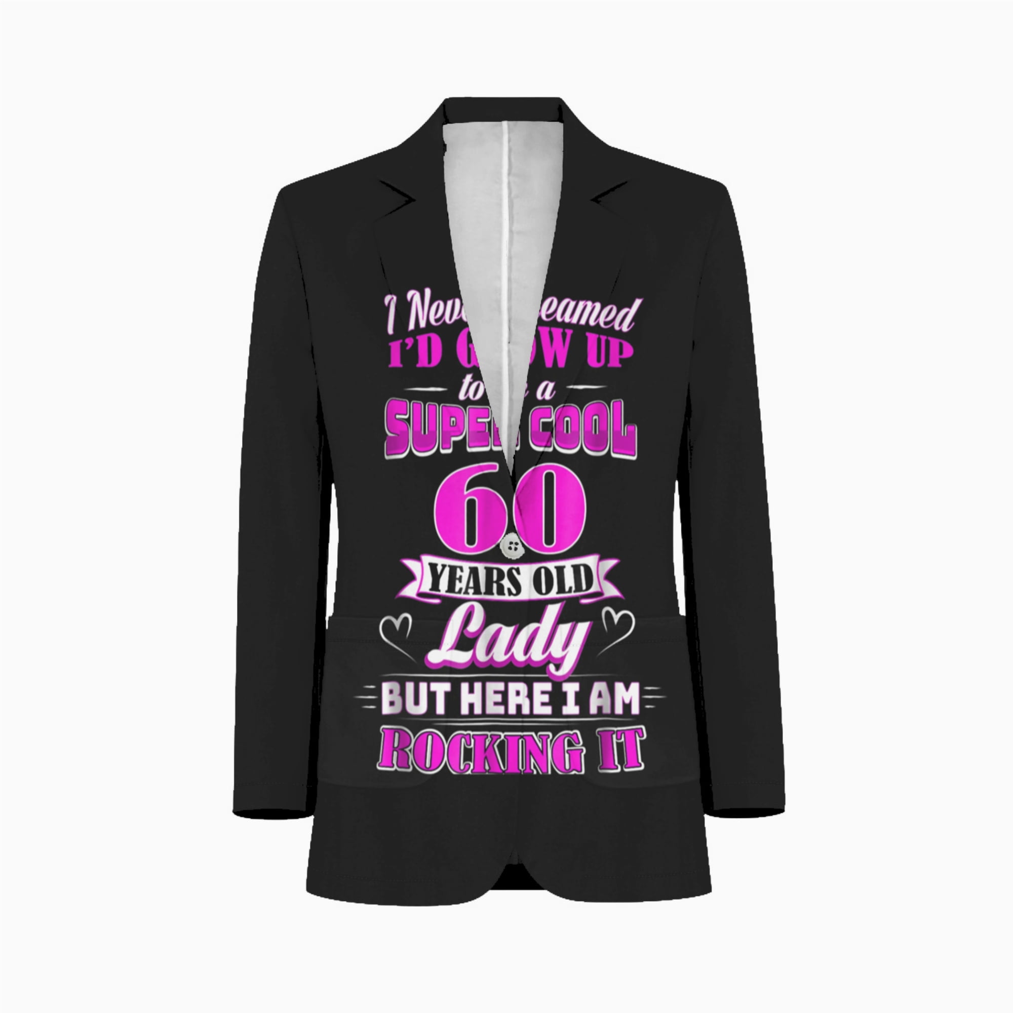 60 Year Old Lady Funny 60th Birthday Men Blazers Slim Clothing Summer ...
