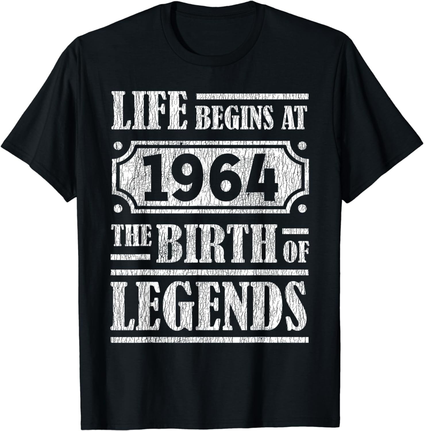 60 Year Old Life Begins 1964 Birth Of Legends 60th Birthday T-Shirt ...