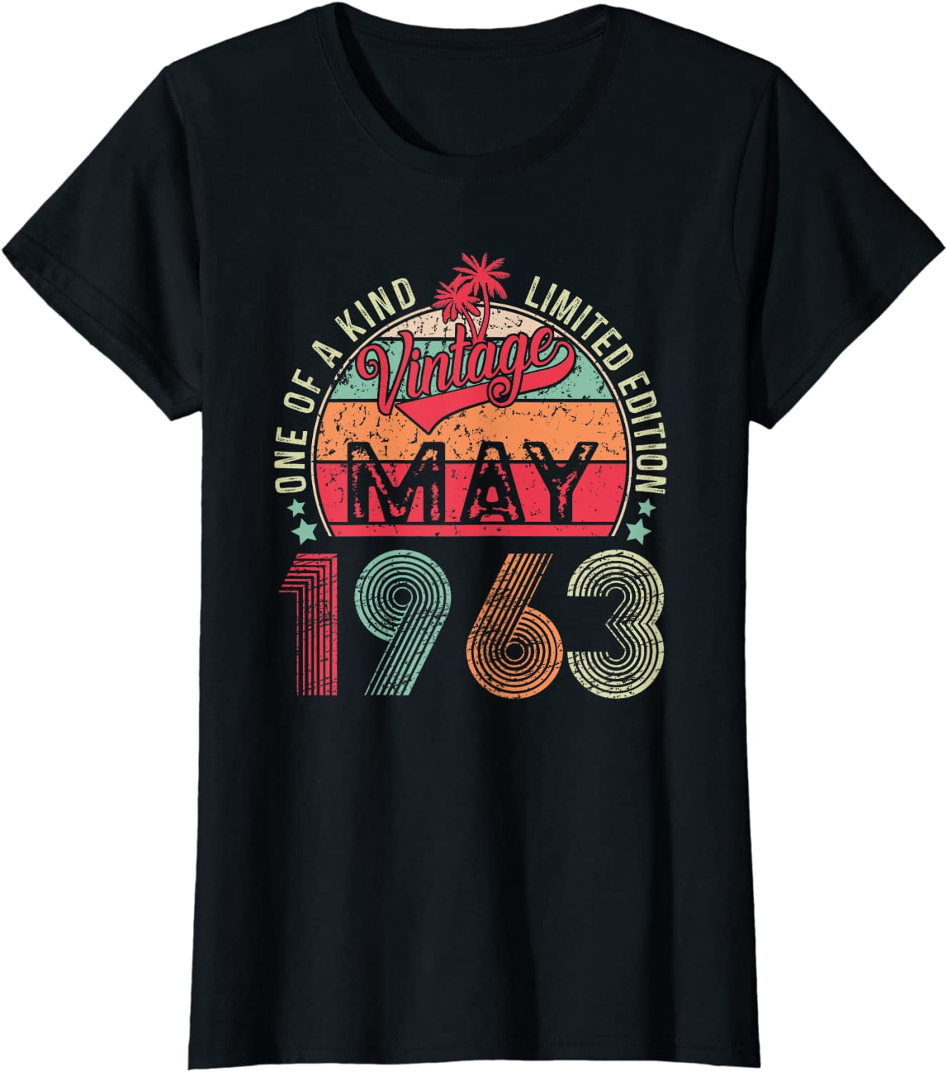 60 Year Old Made In 1963 Vintage May 1963 60th Birthday Gift T-Shirt ...