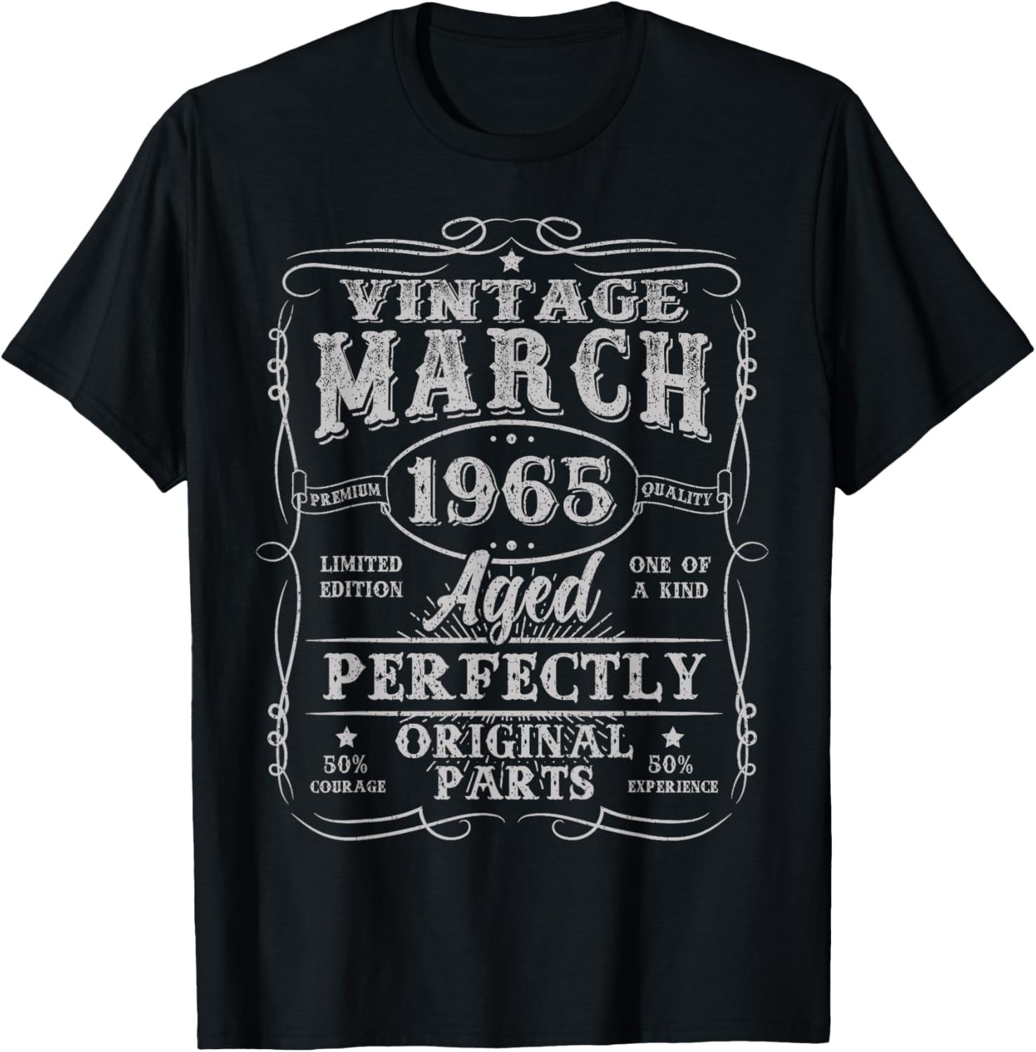 60 Year Old Vintage March 1965 Retro 60th Birthday Men Women T-Shirt ...