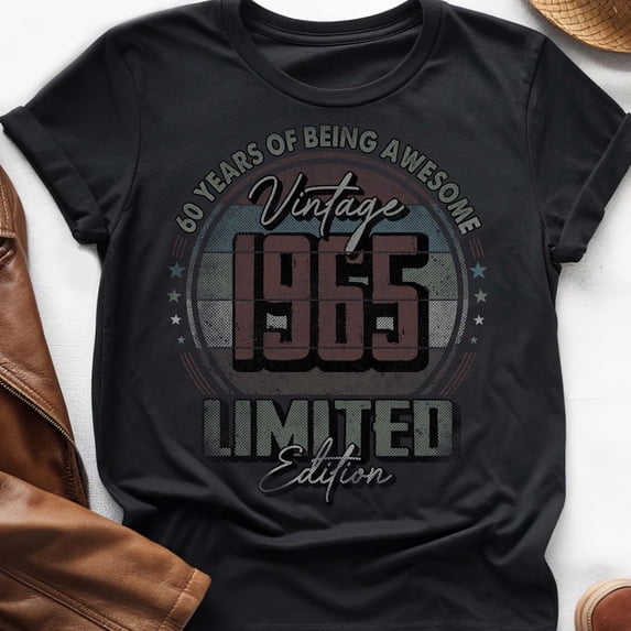 60 Years Of Being Awesome, Vintage 60Th Birthday Shirt, Vintage 1965 ...