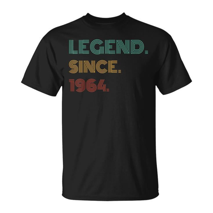 60 Years Old Legend Since 1964 T-Shirt – 60th Birthday Celebration Vintage Style Graphic Tee ...