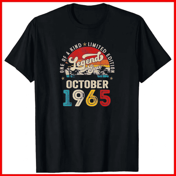 60 Years Old Legend Since October 1965 60th Birthday Men Dad Top Unisex ...