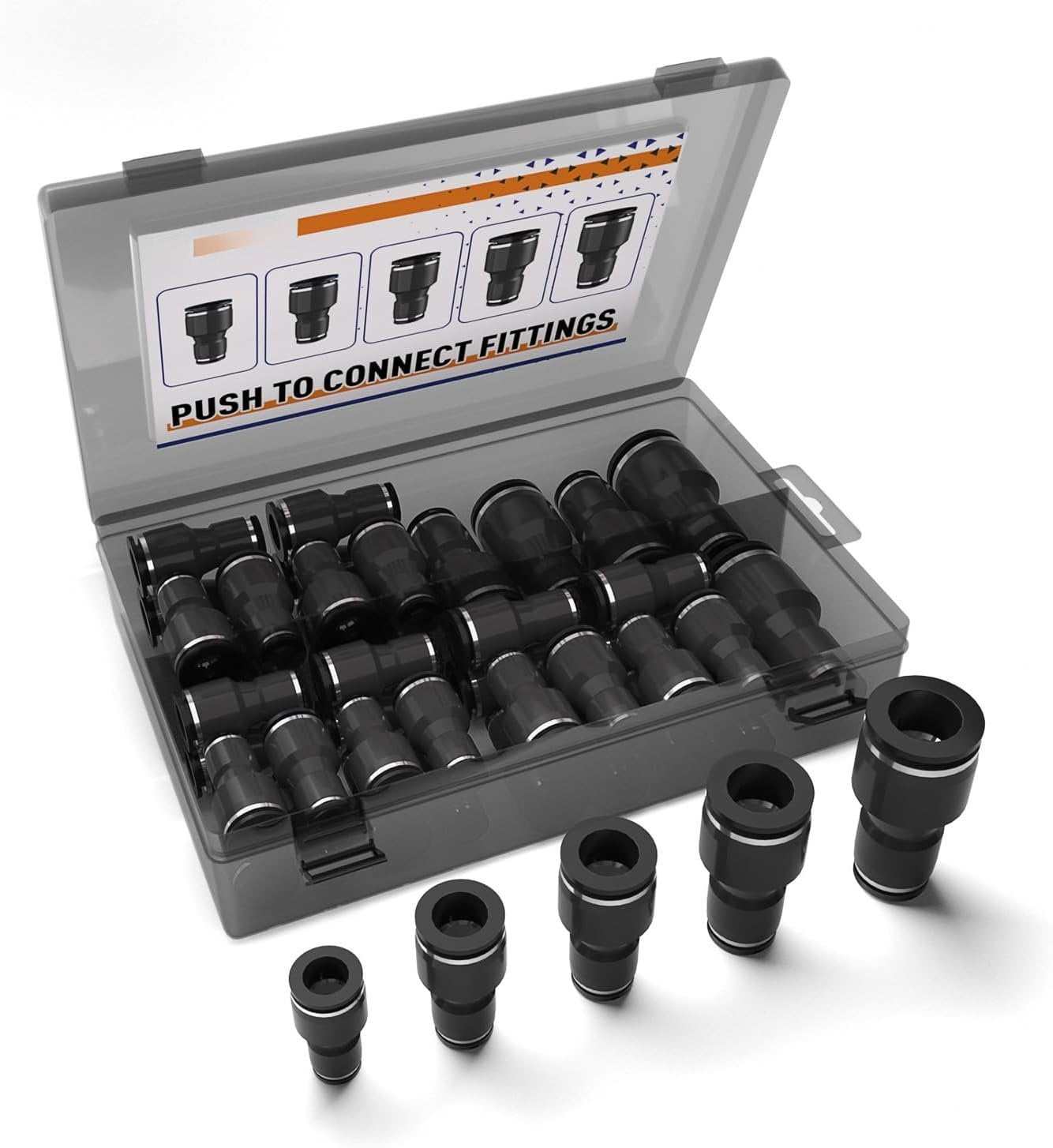 60 count 1/4 to 3/8 1/2 Reducer Air Line Quick Connect Fittings,PG ...