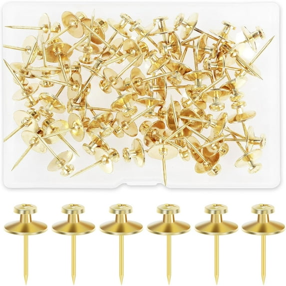 60 count Double Headed for Hanging Pictures, Picture Hanging Push Pin Photo Hanger Thumb Tack ...