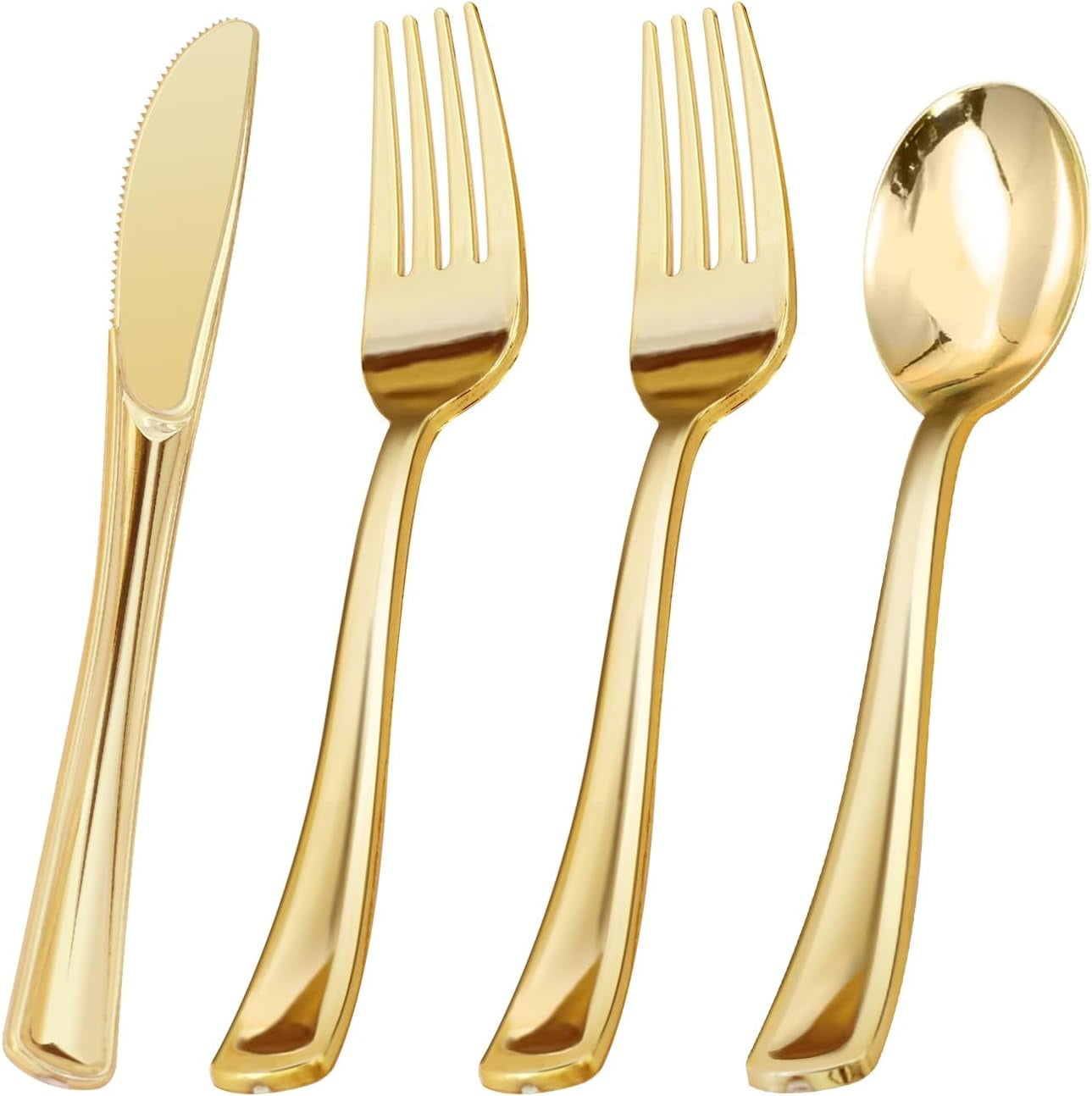 60 count Plastic Silverware, Disposable Utensils, Heavy Duty Cutlery ...