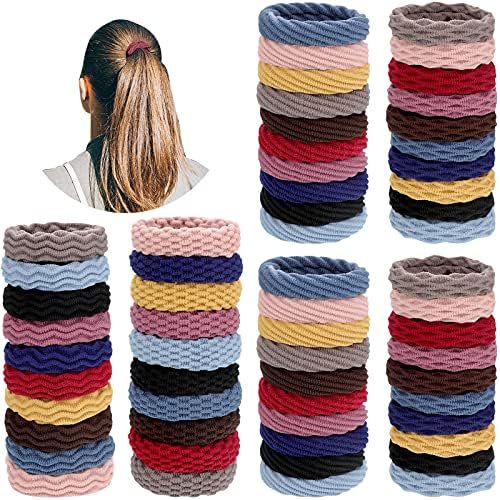 60 count Seamless Hair Ties, No Crease Hair Band for Women,girl,thick ...