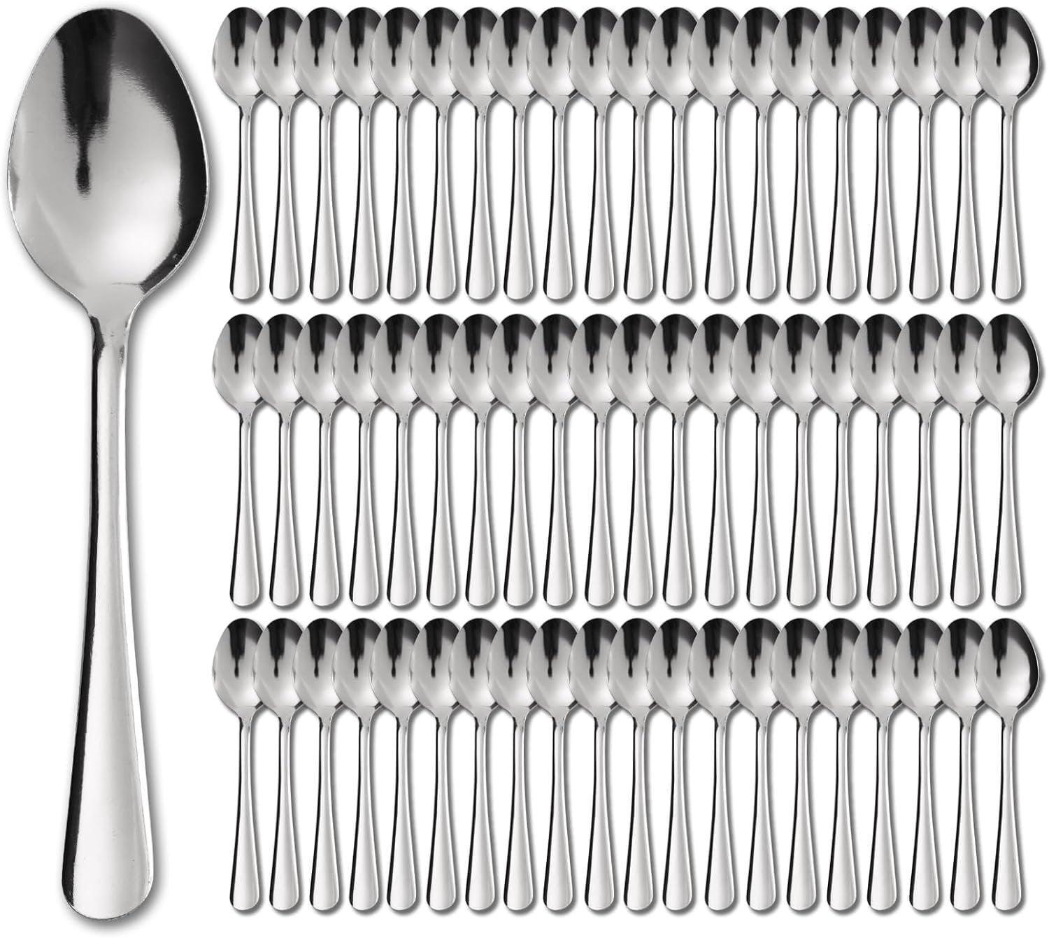 60 count Teaspoons Set - Windsor Stainless Steel Spoons 5.9 Inch with ...