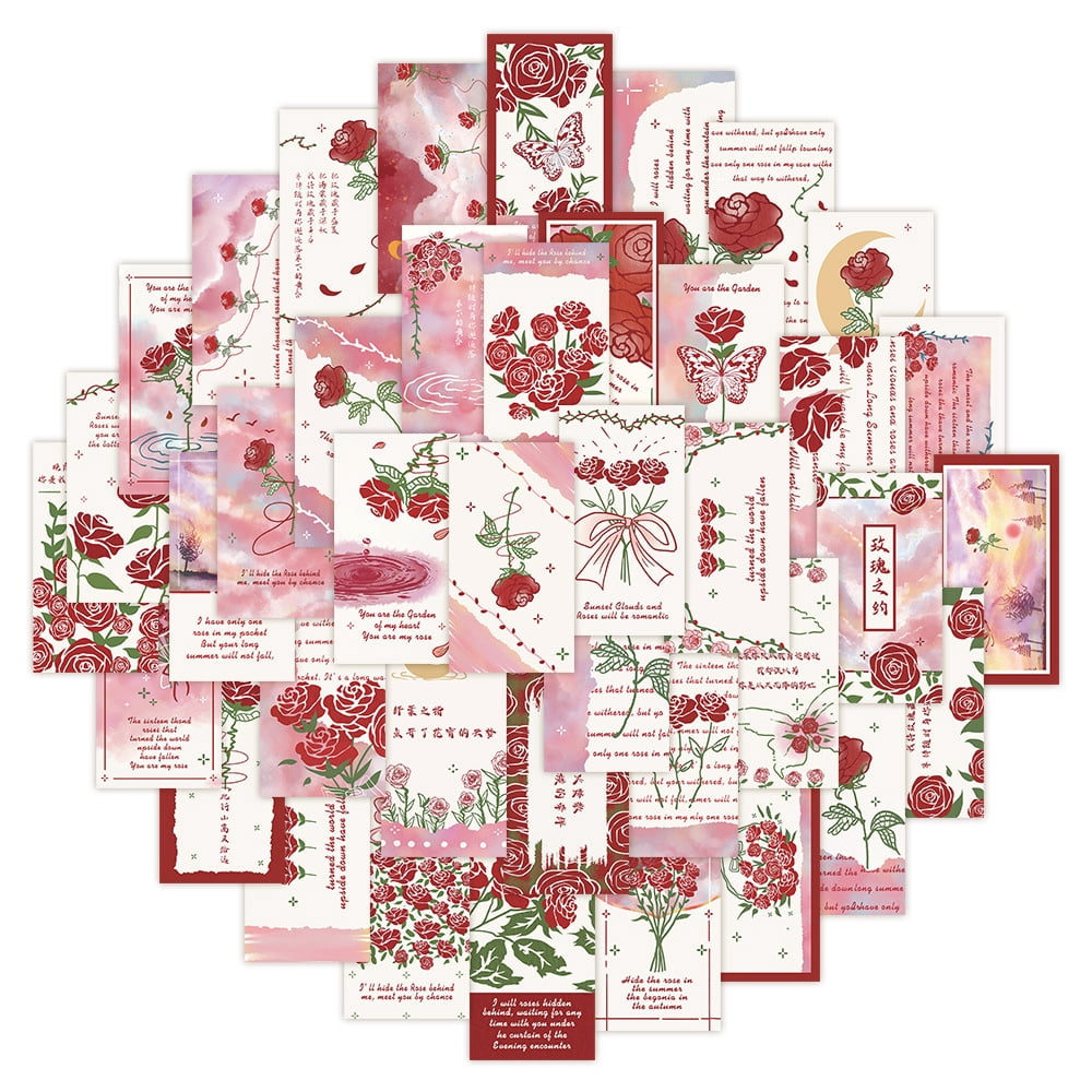 60 fancy bookmarks, pink cartoon graffiti stickers, decorative stickers ...