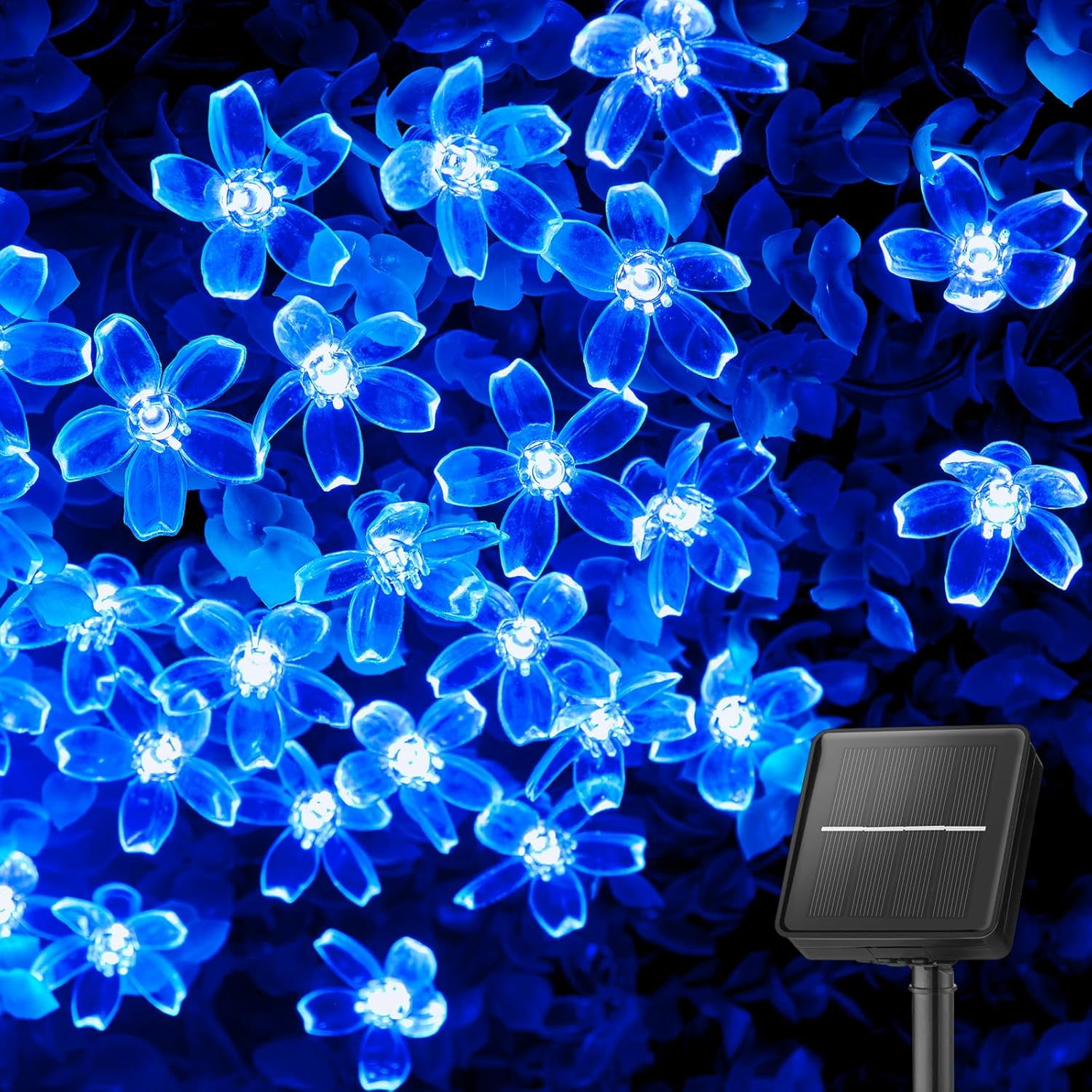 60 flower shaped solar light string outdoor waterproof fairy light ...