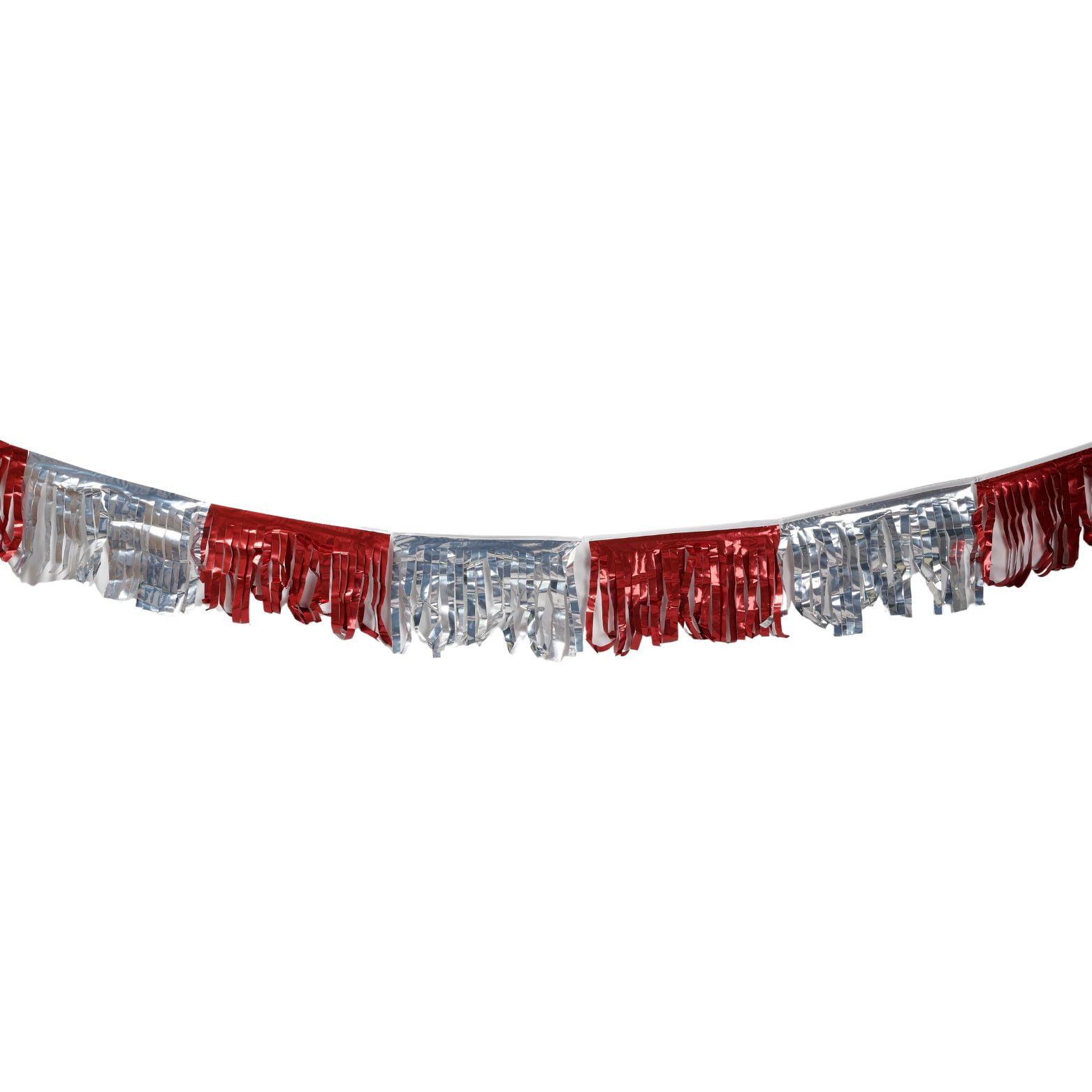 60 foot Red/Silver Metallic Fringe Pennant - Walmart.com
