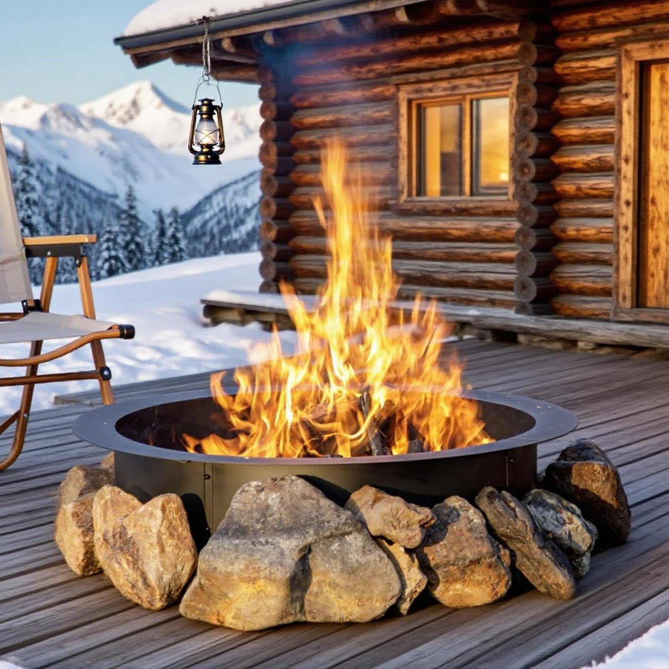 60 in/48 in Smokeless Fire Pit Ring, Easy Install Iron Sheets,Rust ...