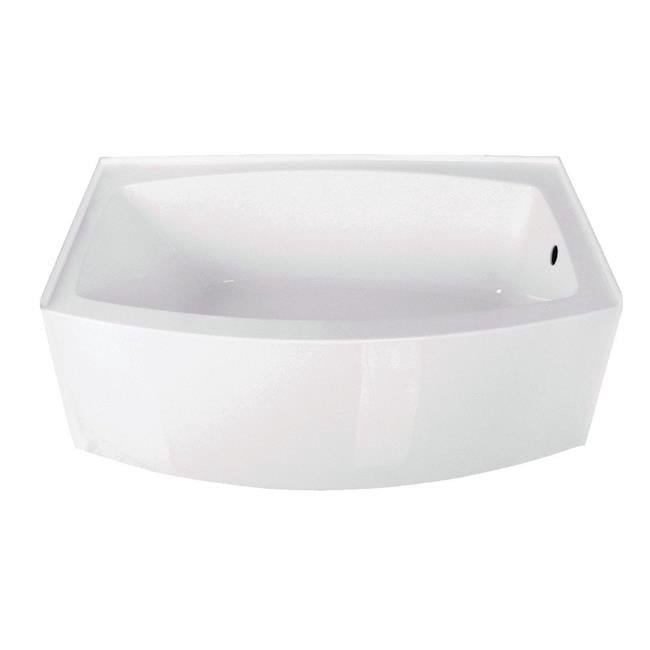 60 in. Acrylic Alcove Tub with Right Hand Drain Hole, White - Walmart.com